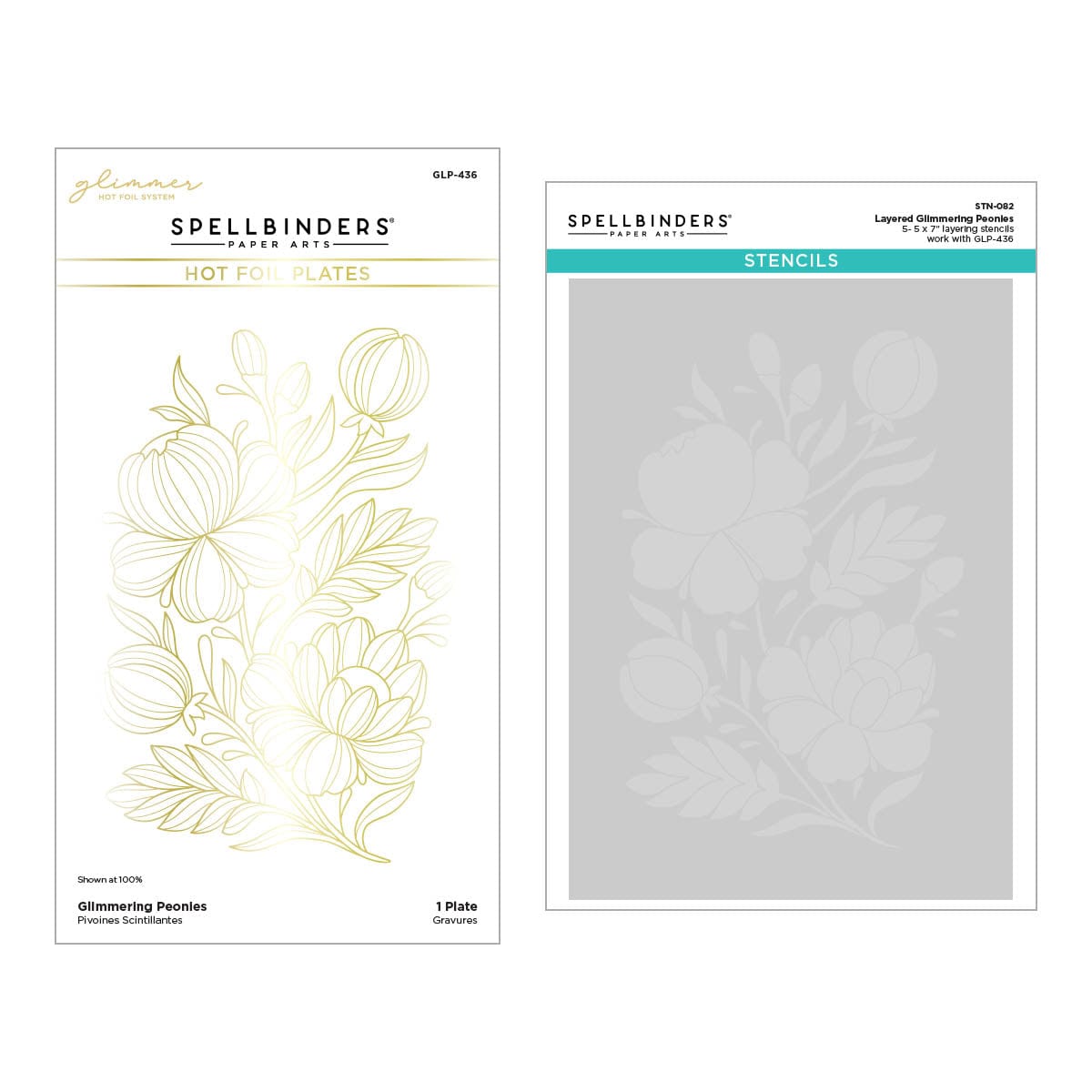 Glimmering Peonies Glimmer Plate and Stencil Bundle from the Glimmering ...