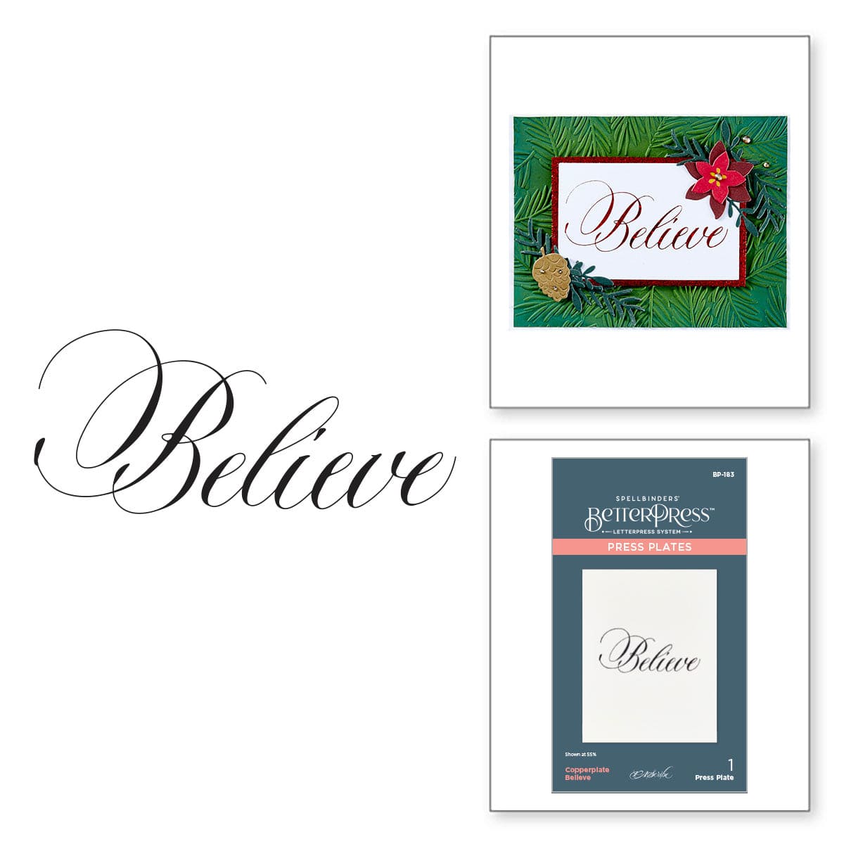 Copperplate Believe Press Plate from the Copperplate Holiday Sentiments ...