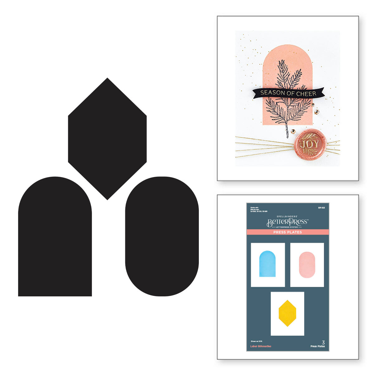 Label Silhouettes Press Plates from the Sealed 3D Christmas Collection ...