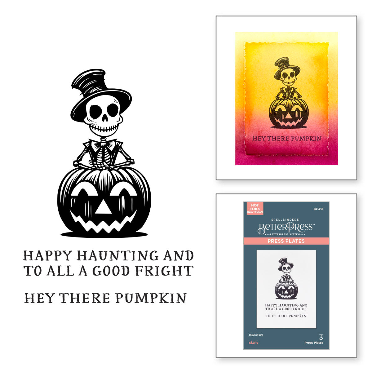 Skully Press Plates from the Happy Haunting Collection | Spellbinders ...