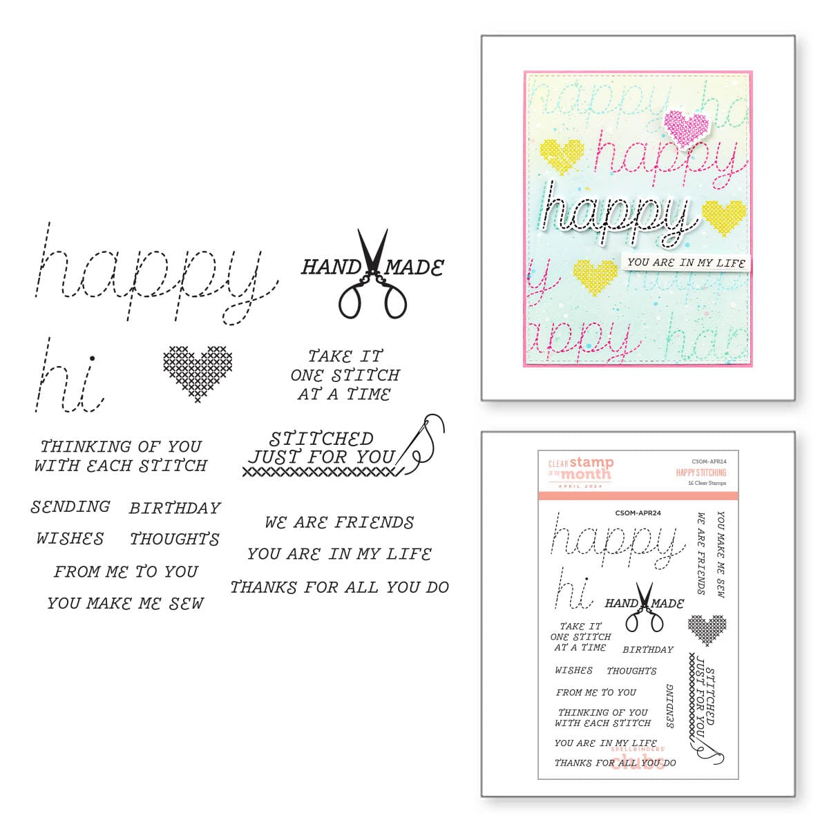 Happy Stitching - Clear Stamp of the Month – Spellbinders UK