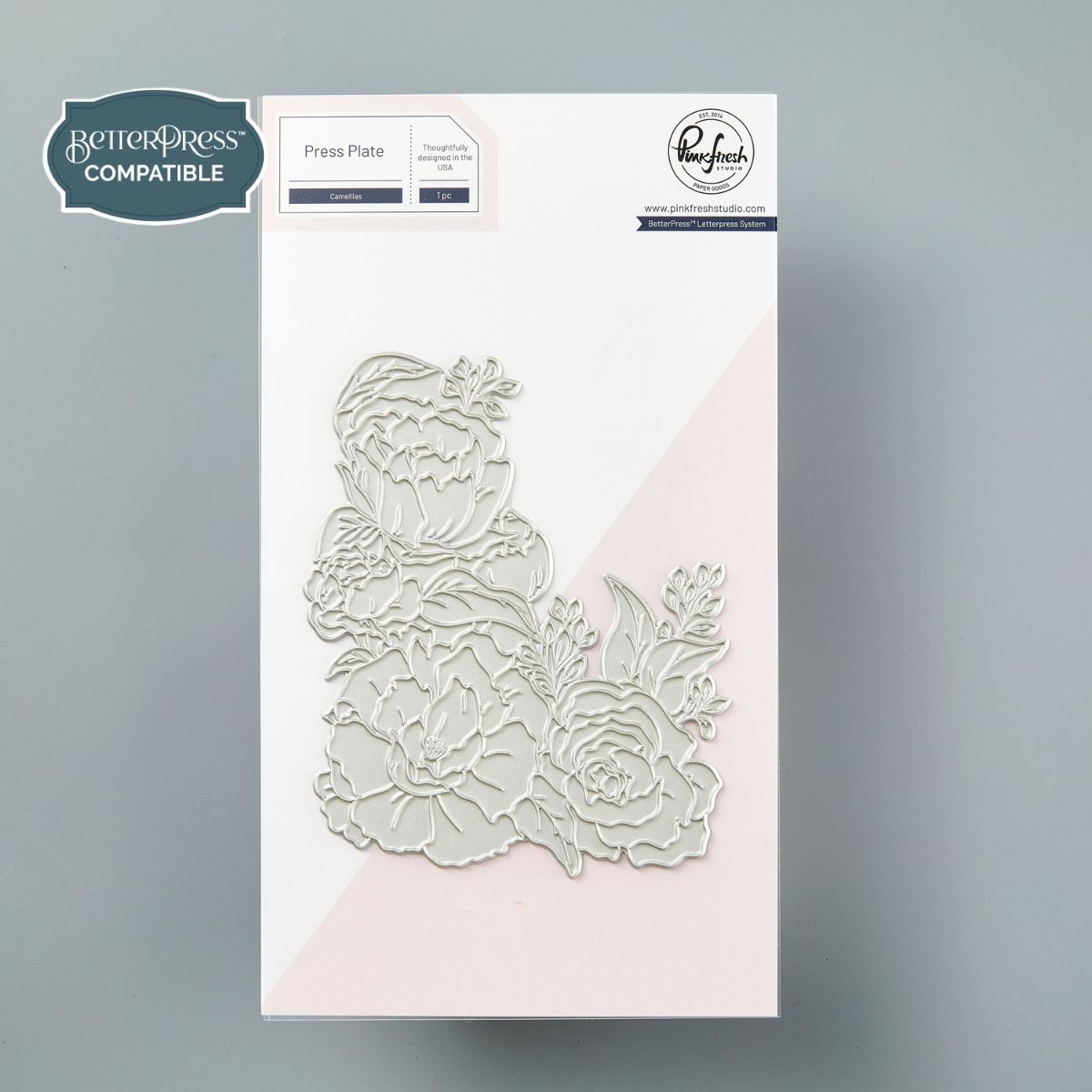 PinkFresh Studio Camellias Press Plate – Spellbinders UK