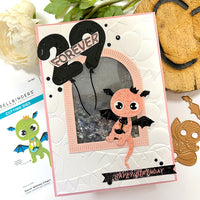 Dancin' Birthday Dragon Etched Dies from the Monster Birthday Collecti ...