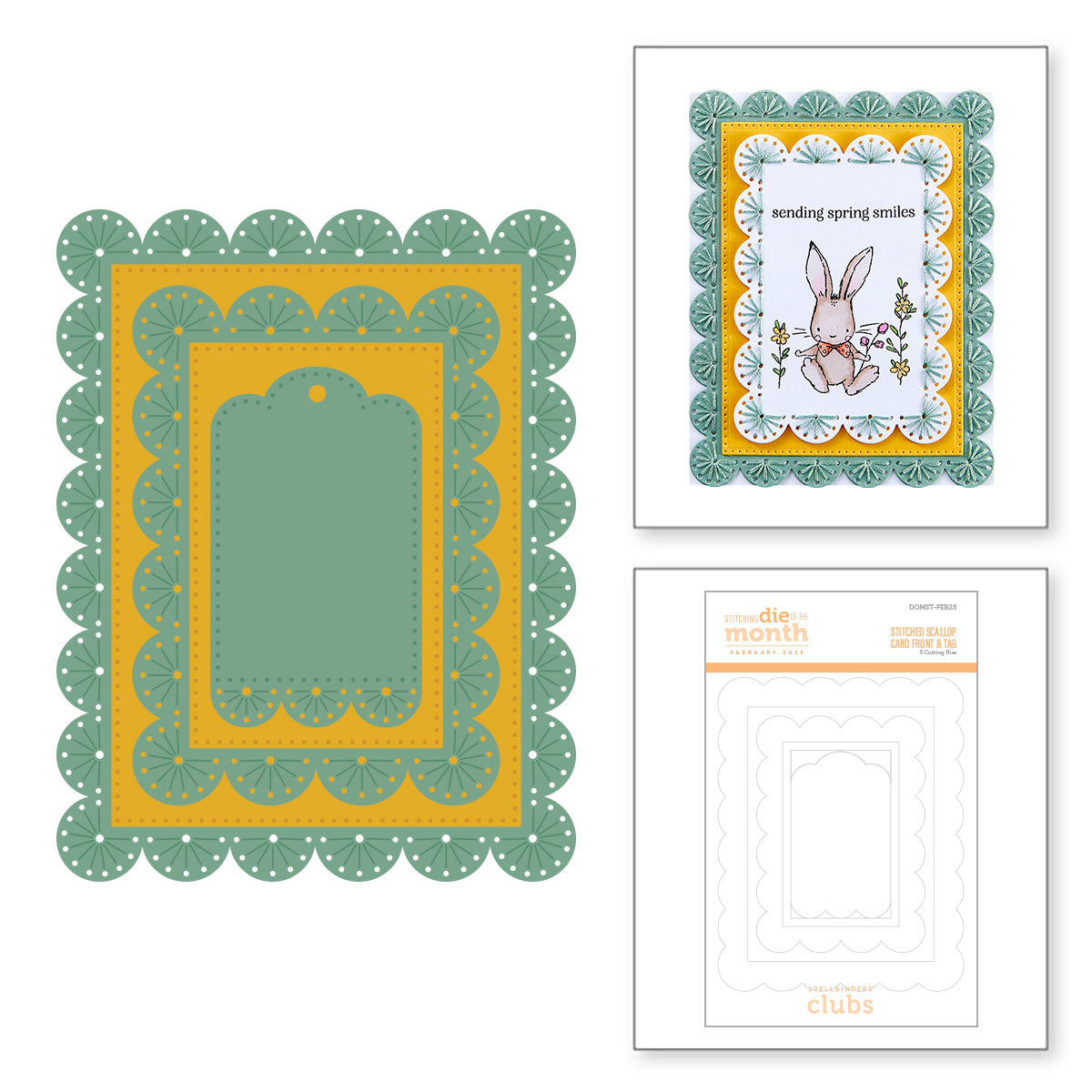 Stitched Scallop Card Front & Tag - Stitching Die of the Month ...