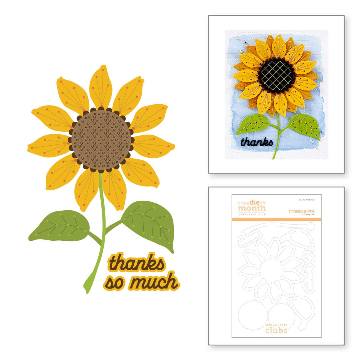 Stitched Sunflower - Stitching Die of the Month – Spellbinders UK