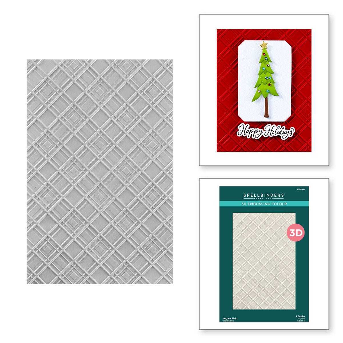 Argyle Plaid 3D Embossing Folder from the Home for the Holidays ...
