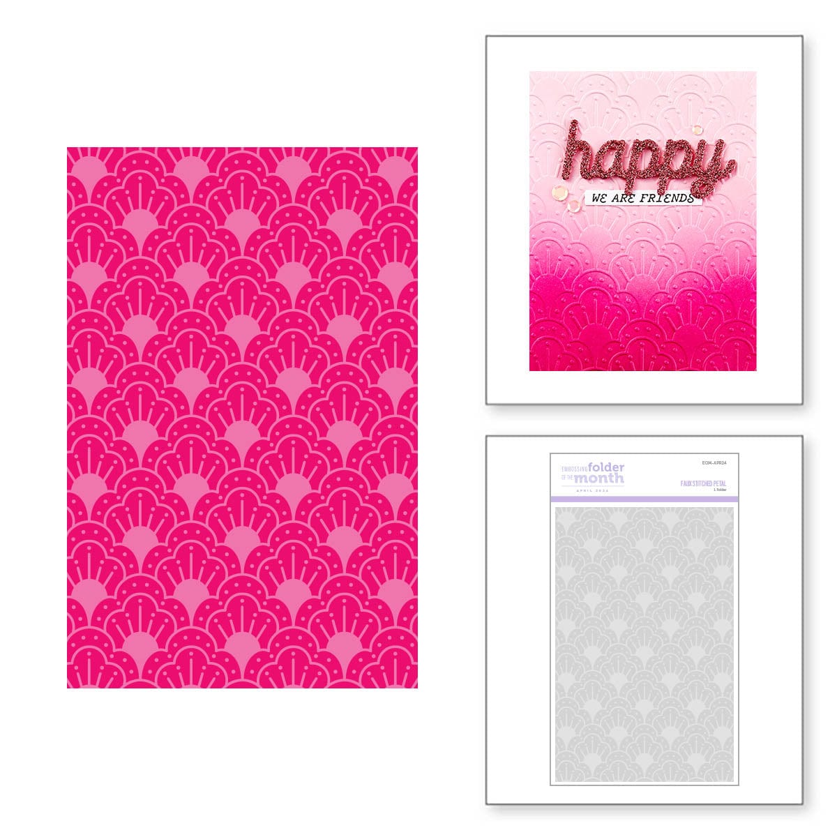 Faux Stitched Petal Embossing Folder Of The Month Spellbinders Uk