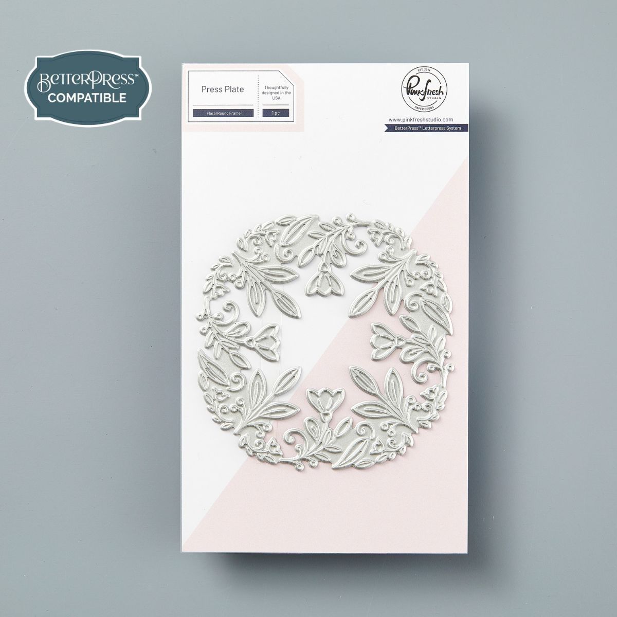 PinkFresh Studio Floral Round Frame Press Plate – Spellbinders UK