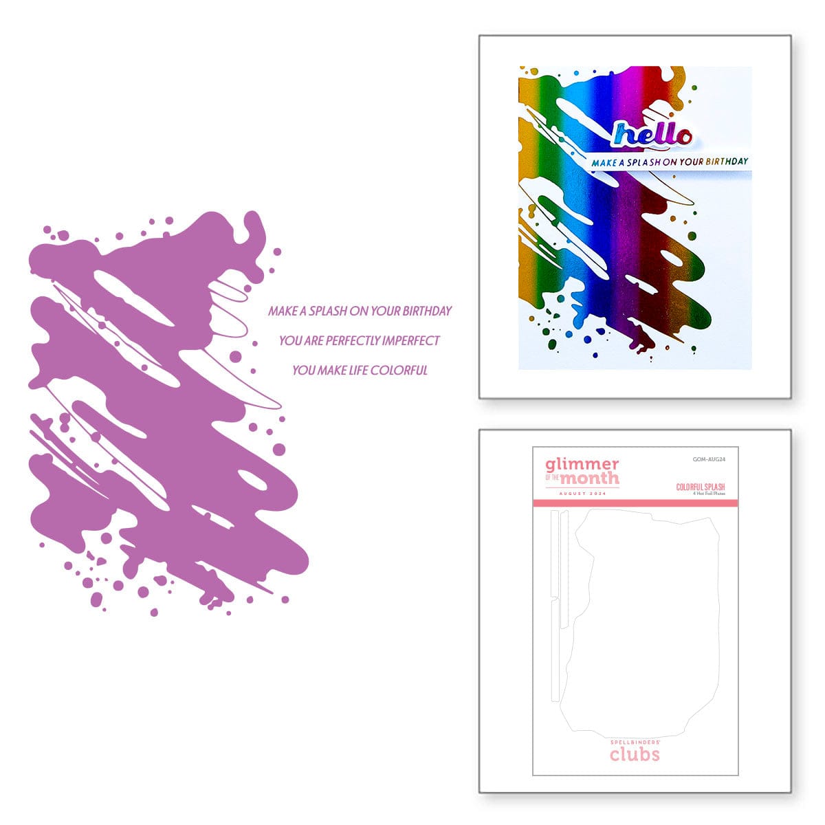 Colorful Splash - Glimmer Hot Foil Kit of the Month (Plates & Die Only ...