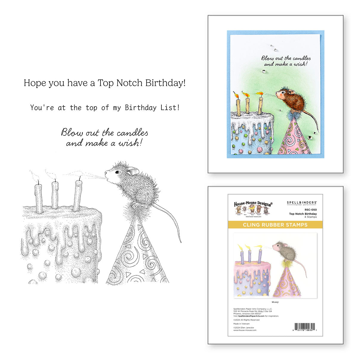 Top Notch Birthday Cling Rubber Stamp Set from the House-Mouse Creative ...