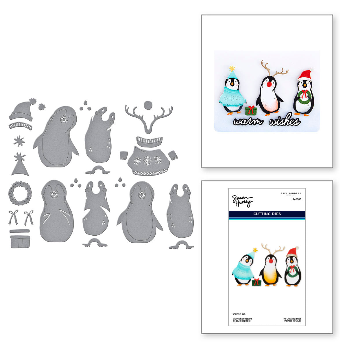 Playful Penguins Etched Dies from the Let It Snow Collection by Simon ...