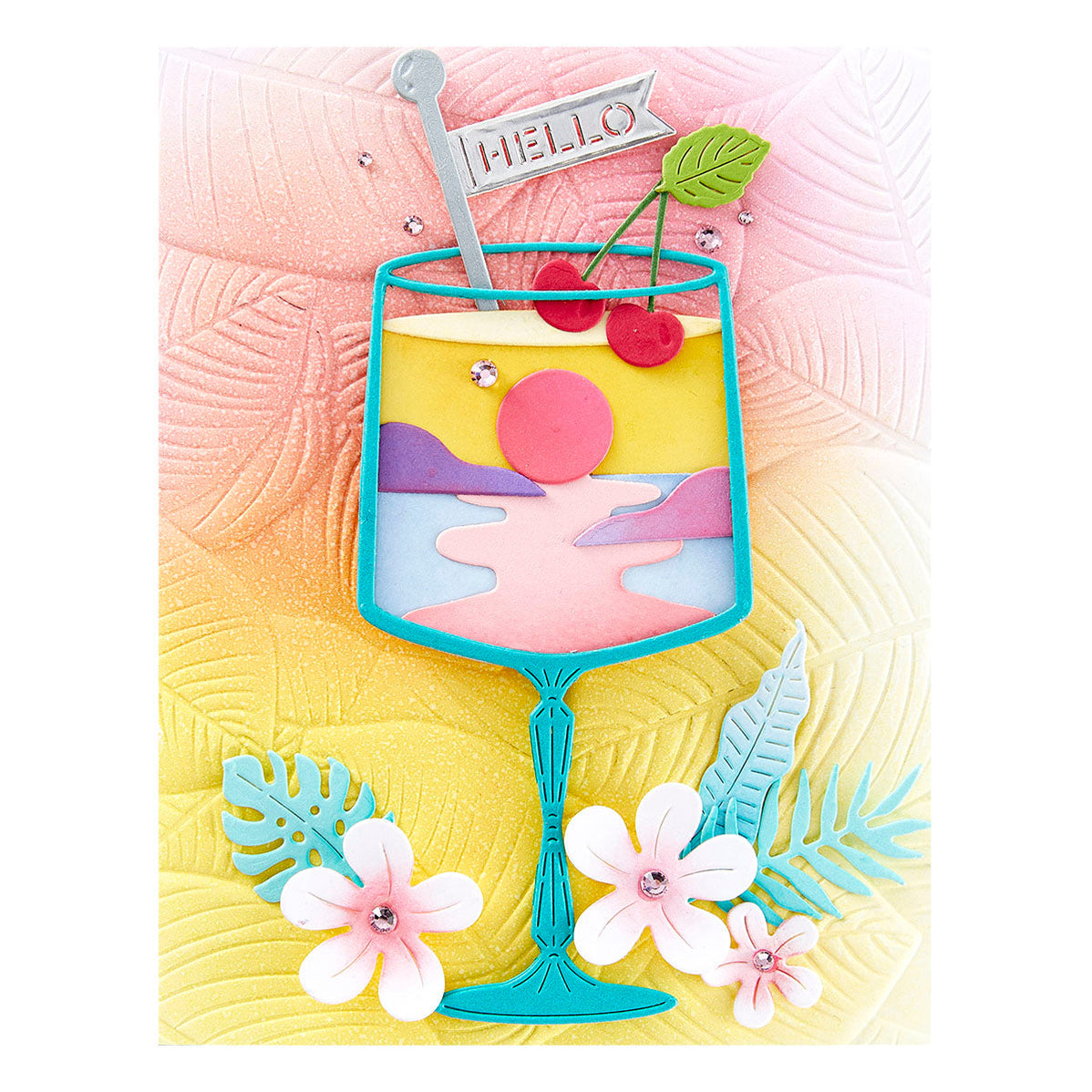 Sunset in a Glass Etched Dies from the Happy Hour Collection ...