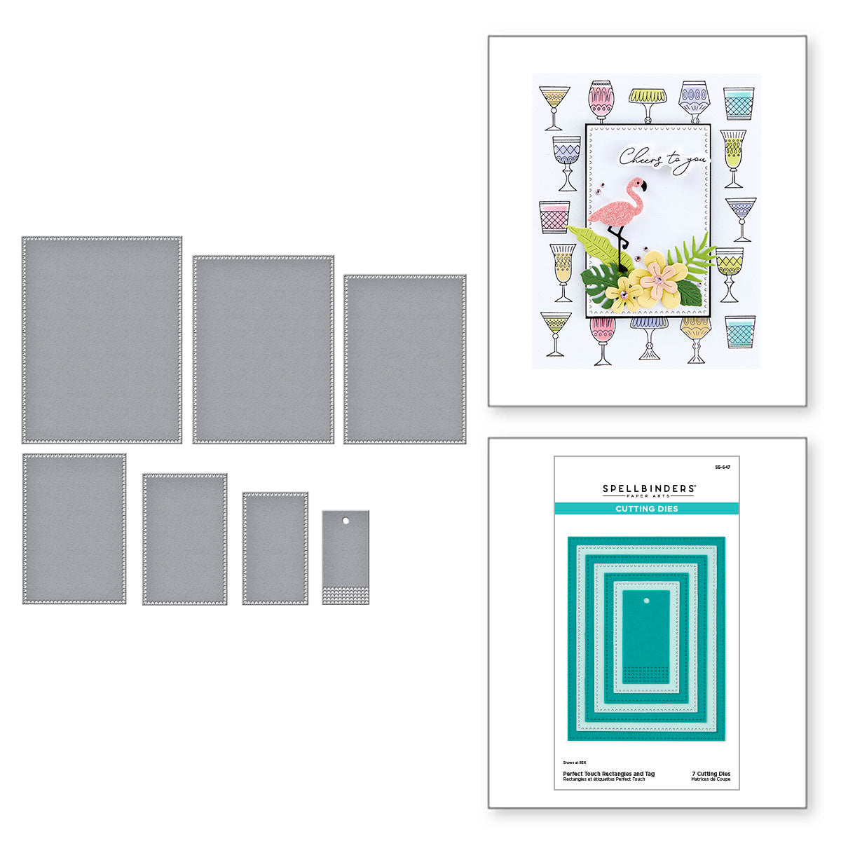 Perfect Touch Rectangles and Tag Etched Dies from the Happy Hour ...