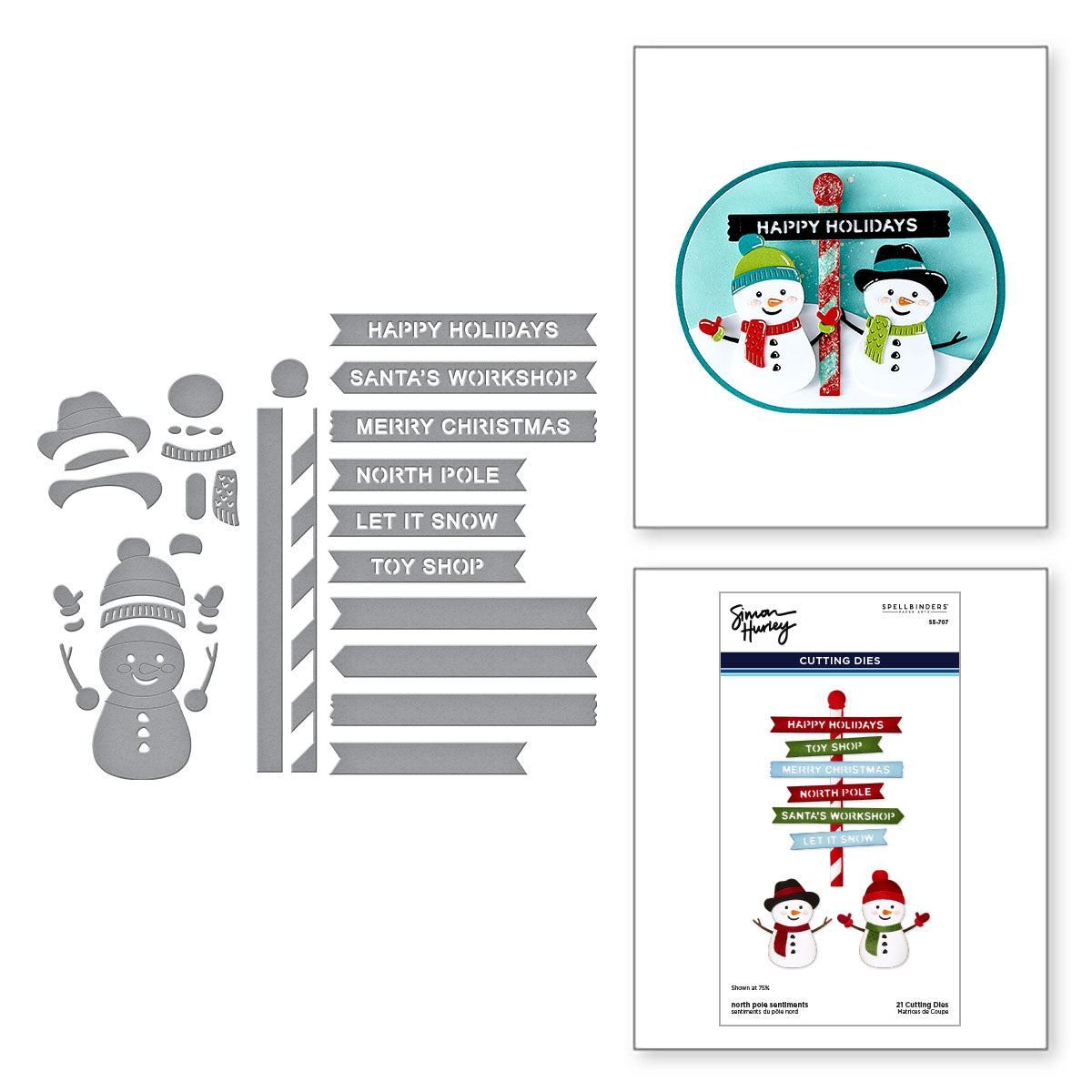 North Pole Sentiments Etched Dies from the North Pole Friends Collection by Simon Hurley ...
