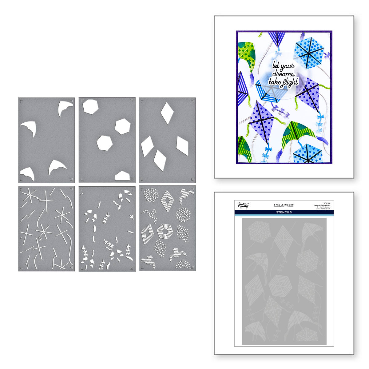 Layered Flying Kites Stencil from the Sky's the Limit Collection by ...