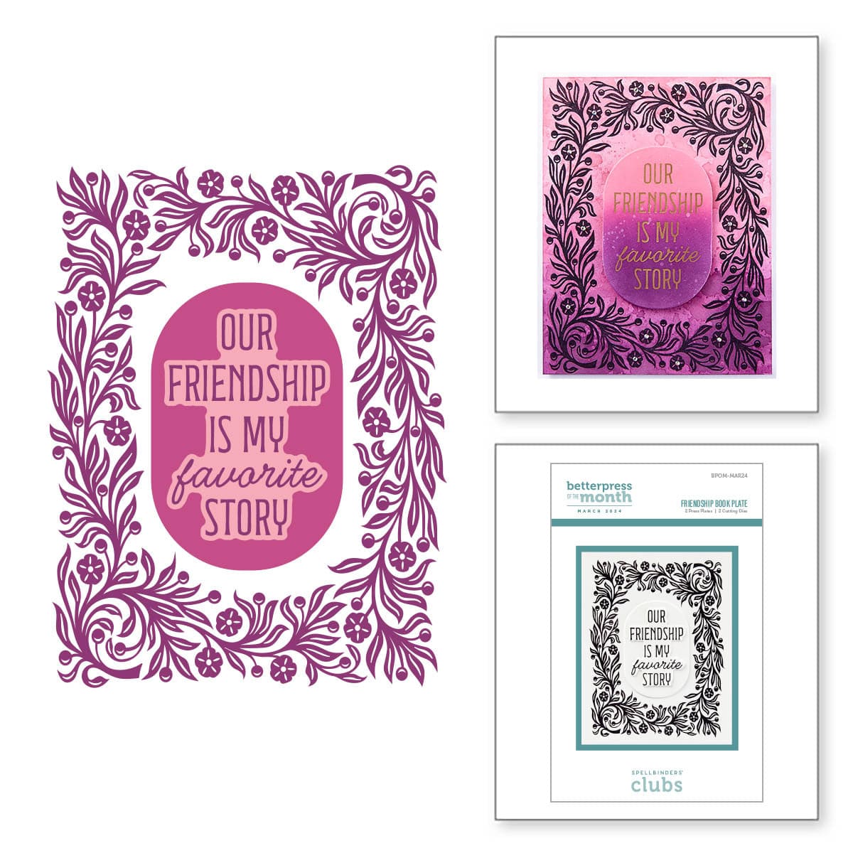 Friendship Book Plate - BetterPress Plate of the Month – Spellbinders UK