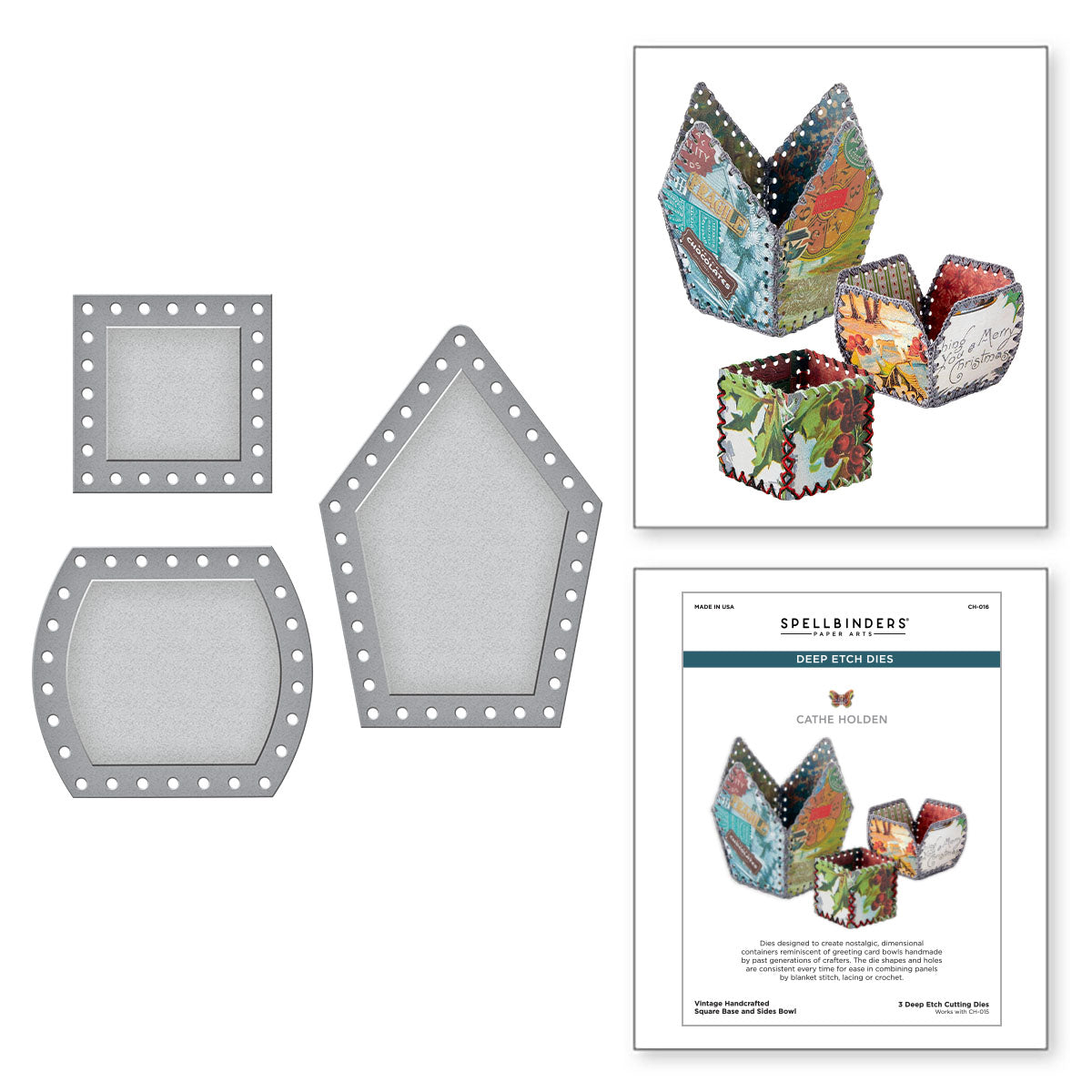 Square Base and Sides Bowl Deep Etched Dies – Spellbinders UK