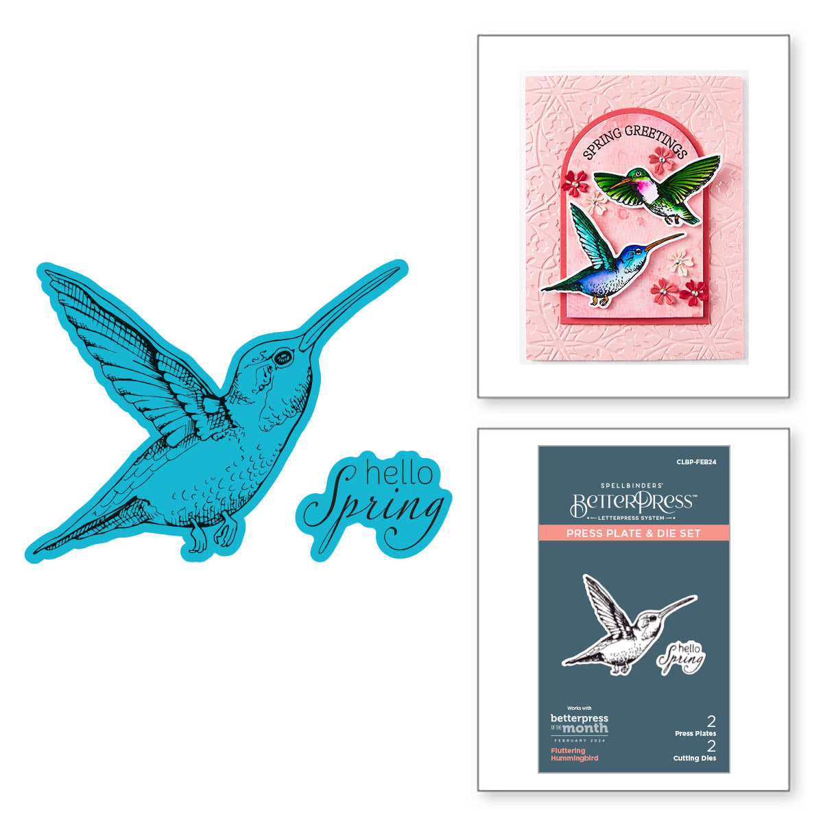 Deluxe Caboodle Bonus - Fluttering Hummingbird Press Plate & Die Set - – Spellbinders UK