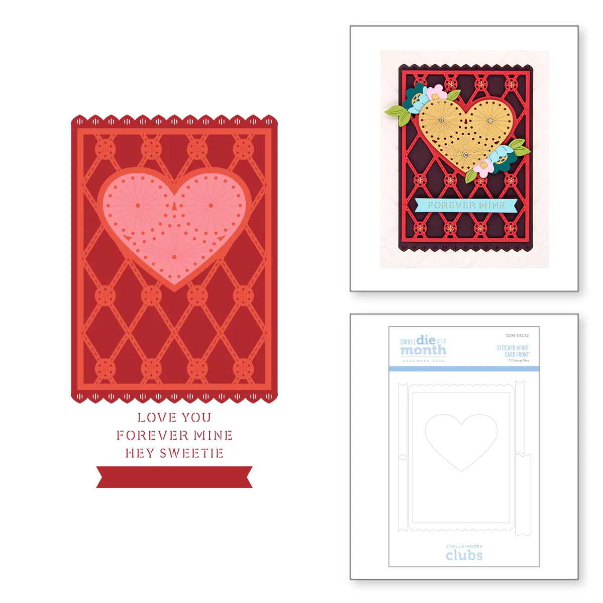 Stitched Heart Card Front | Small Die of the Month – Spellbinders UK