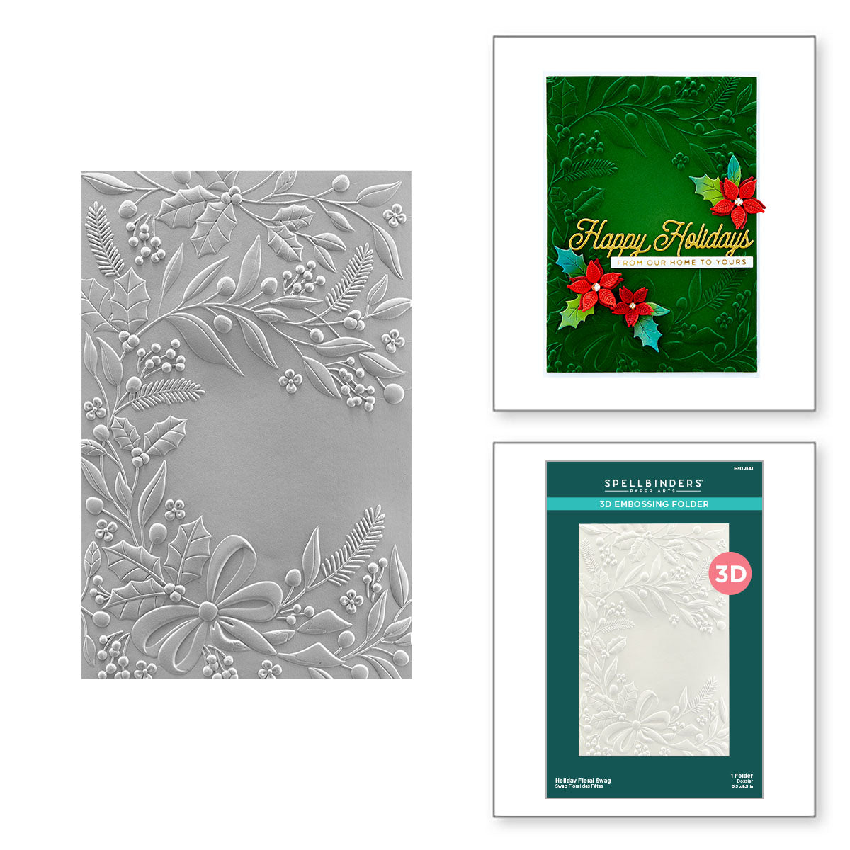 Holiday Floral Swag 3D Embossing Folder | Spellbinders Paper Arts ...