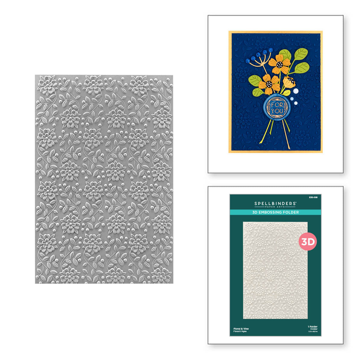 Floral & Vine 3D Embossing Folder from the Sealed for Summer Collectio ...