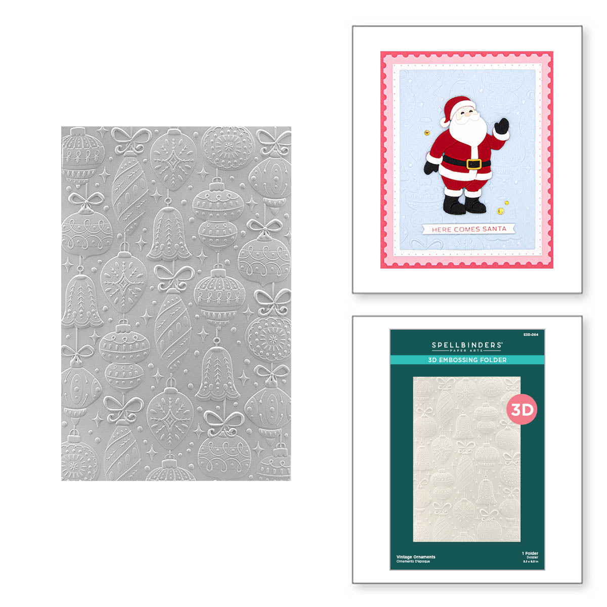 Vintage Ornaments 3D Embossing Folder from the Classic Christmas ...
