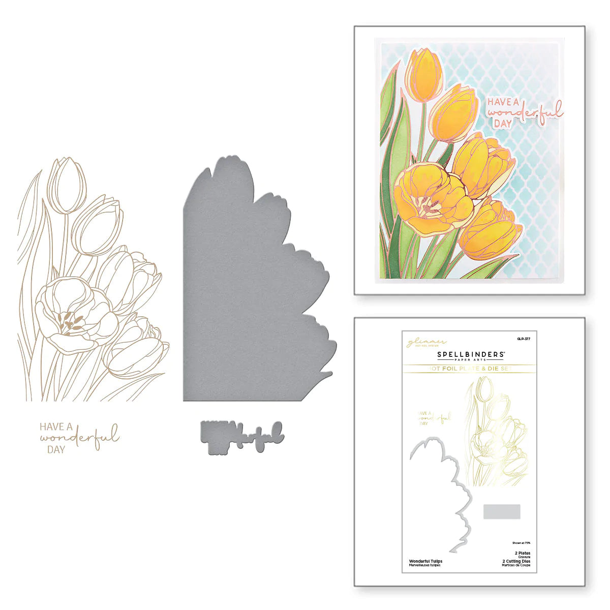 Wonderful Tulips Glimmer Hot Foil Plate & Die Set | Spellbinders ...