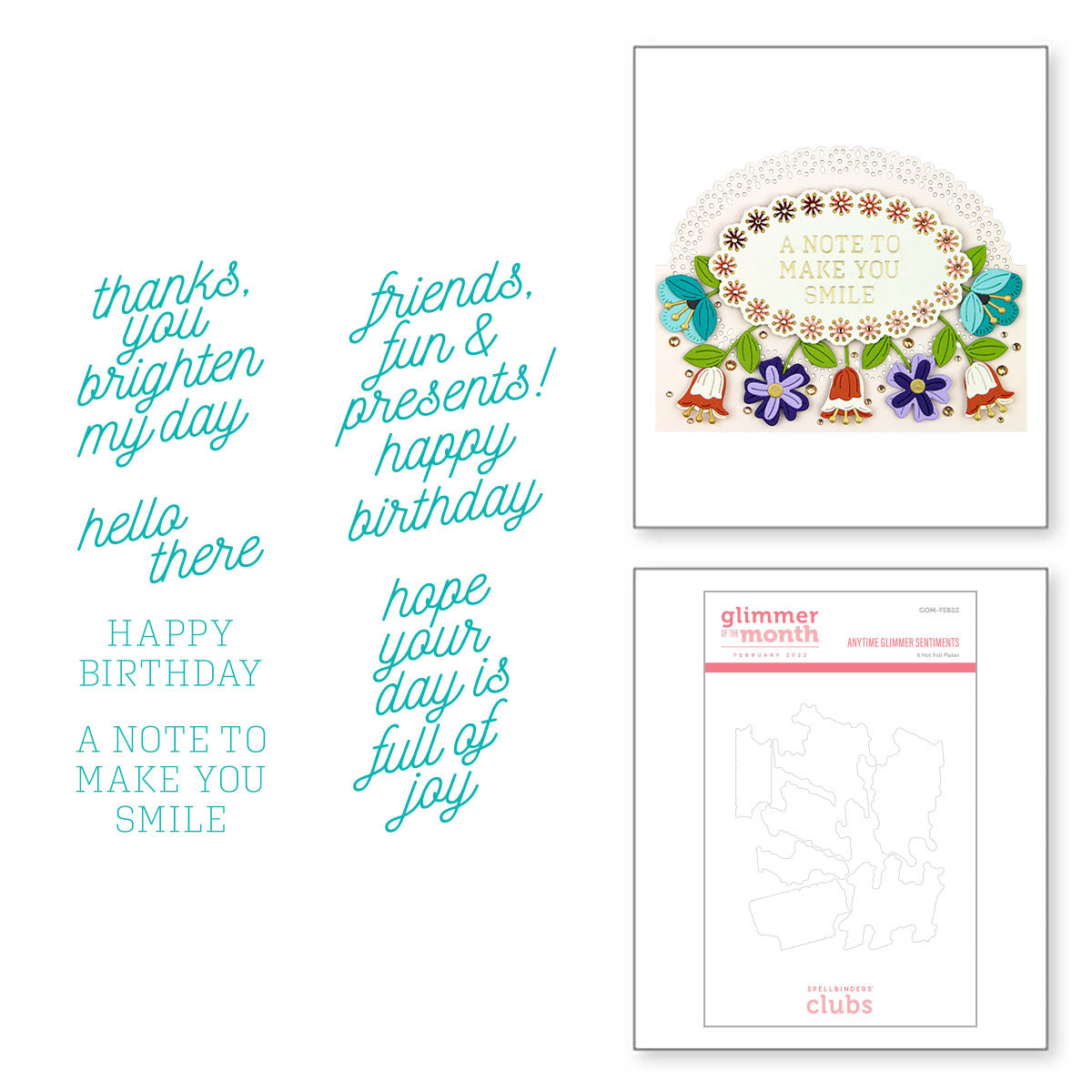 Anytime Glimmer Sentiments - Glimmer Hot Foil Kit of the Month (Plates ...