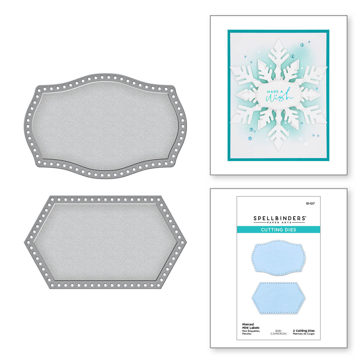 Pierced Mini Labels Etched Dies from the Bibi's Snowflakes Collection ...