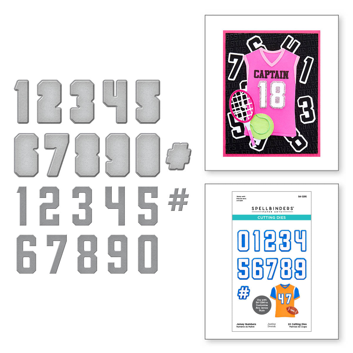 Jersey Numbers Set Etched Dies from the Game Day Collection by Justine ...