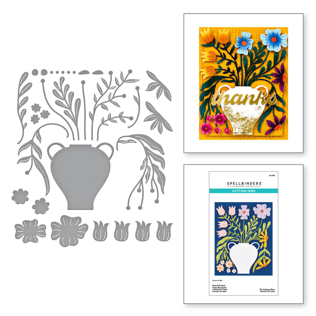 Fresh Picked Vase Bouquet Etched Dies from the More Fresh Picked ...