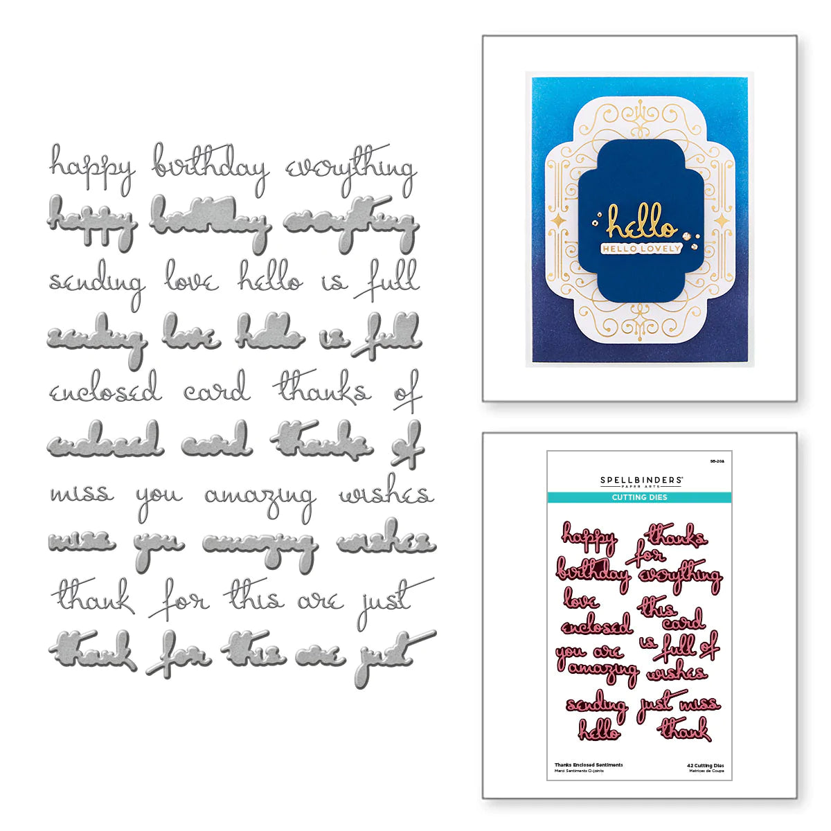 Thanks Enclosed Sentiments Etched Dies | Spellbinders – Spellbinders UK
