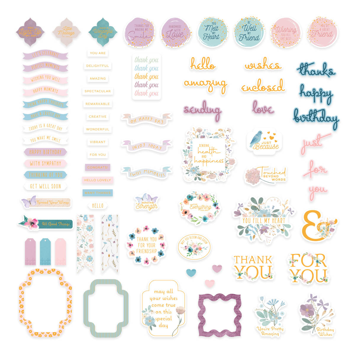 Floral Friendship Printed Die Cut Sentiments from the Floral Friendship ...