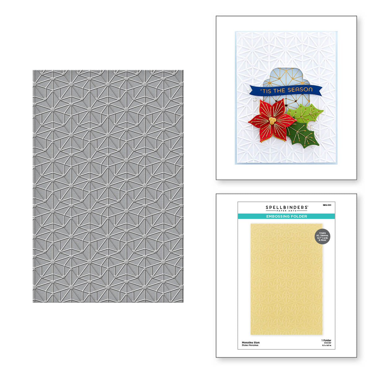 Monoline Stars Embossing Folder from the Dancin' Christmas Collection ...