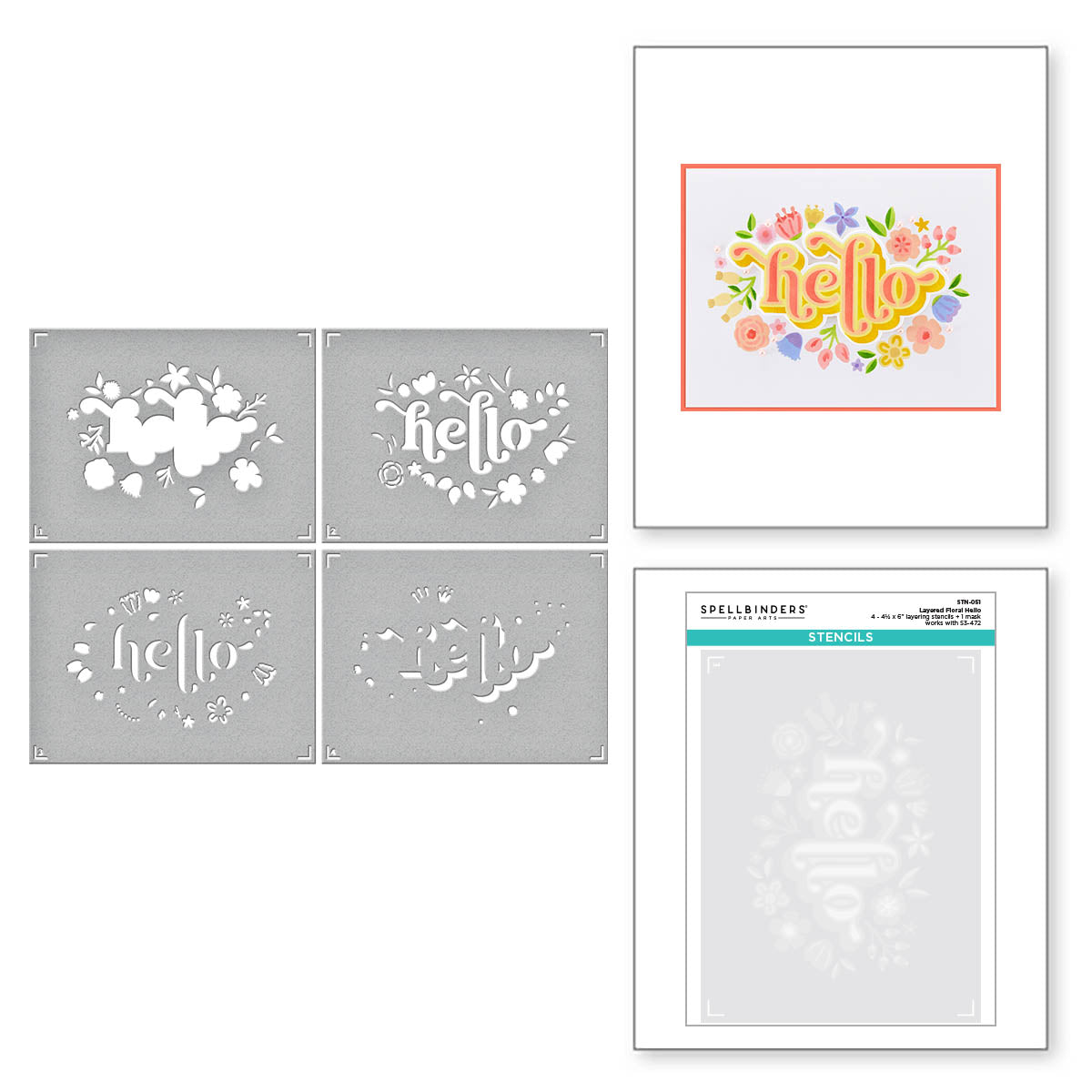 Layered Floral Hello Stencils | Spellbinders – Spellbinders UK