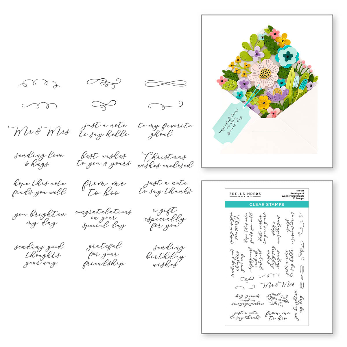 Envelope of Wonder Sentiments Clear Stamp Set from the Envelope of Won ...
